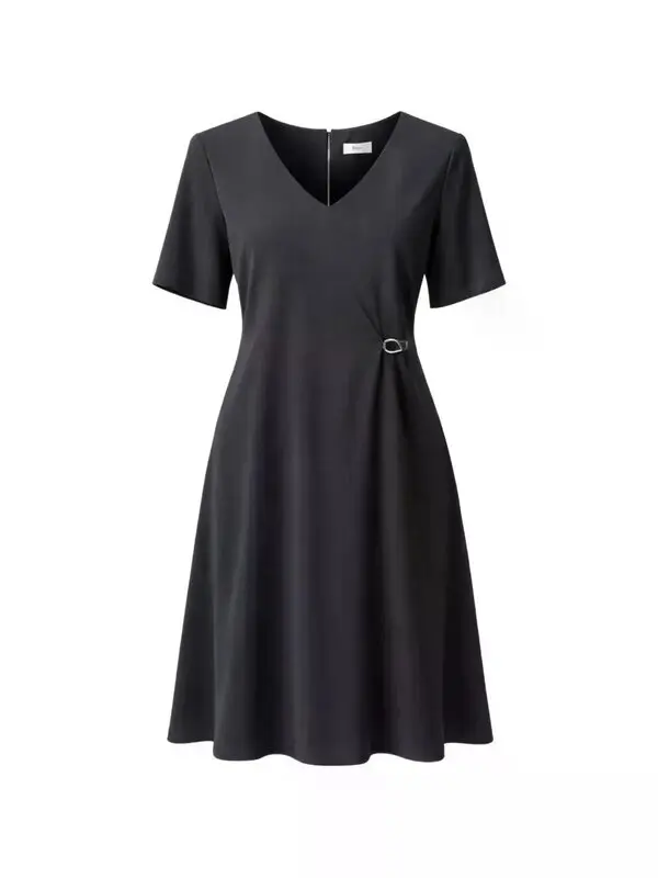 Herno V-neck Midi Dress With Buckle Detail