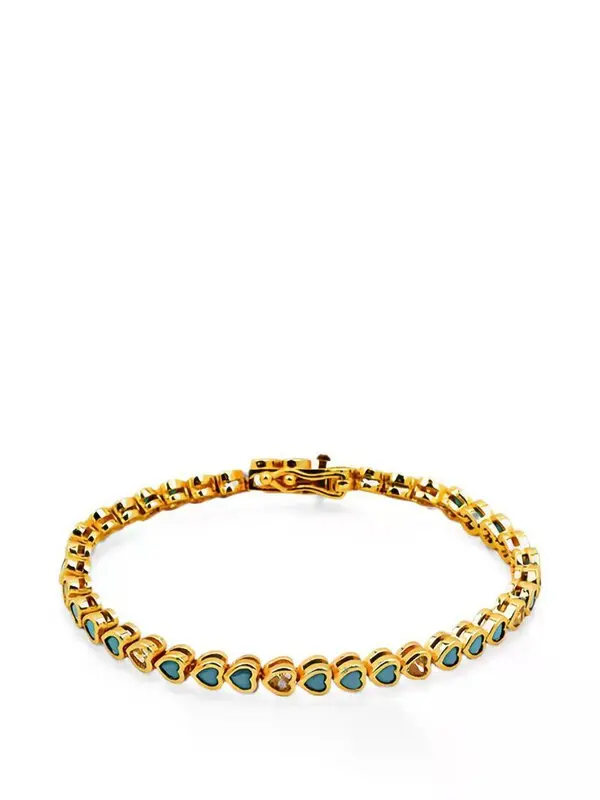 LADY D WORLD Aqua Heart Motif Stacking Bracelet