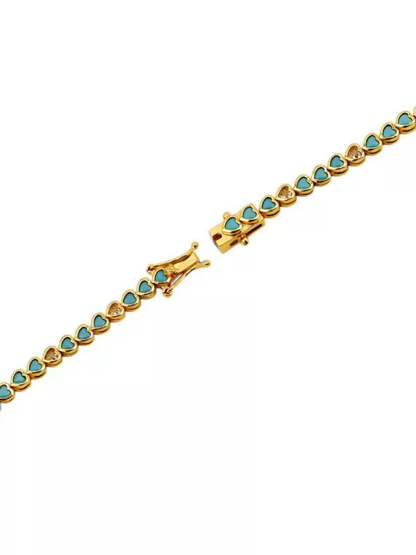LADY D WORLD Aqua Heart Motif Stacking Bracelet