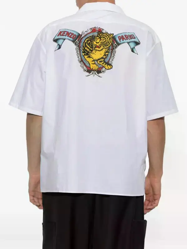 Kenzo Tiger-print Short-sleeve Shirt