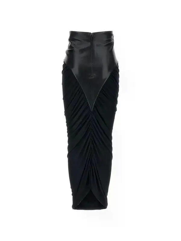 Andamane Ruched Midi Skirt - Black