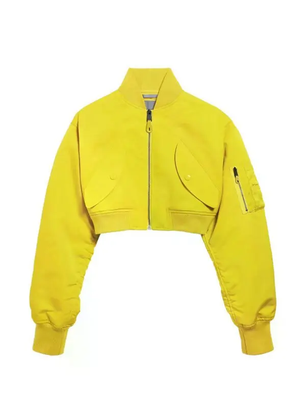 Balenciaga Cropped Bomber Jacket - Yellow