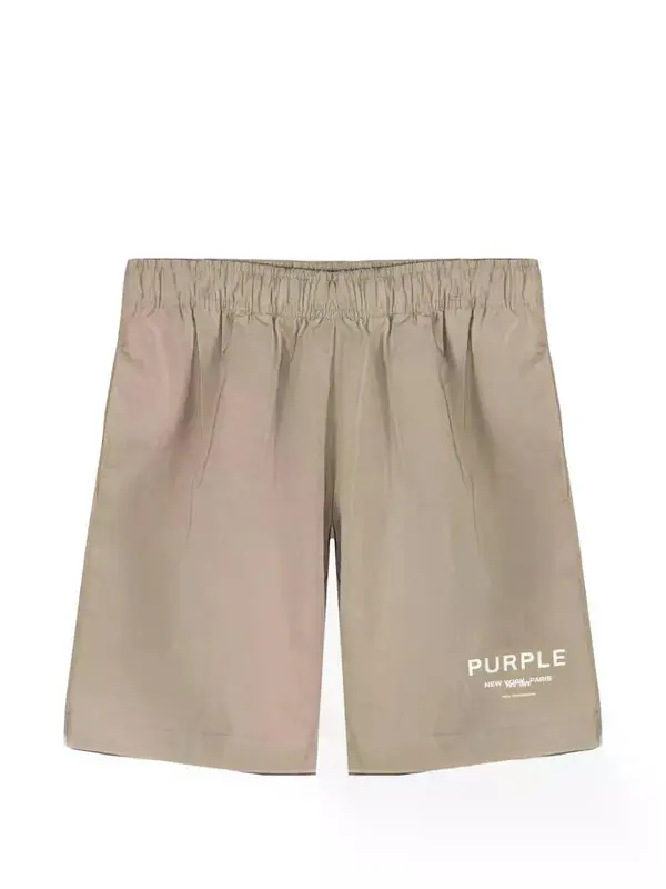 PURPLE BRAND Logo-print Shorts - Neutrals