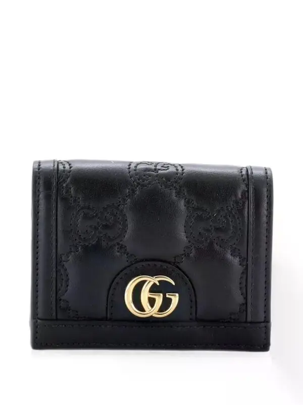 Gucci Ophidia Flap Case Gg Matelasse Leather Card Holder - Black