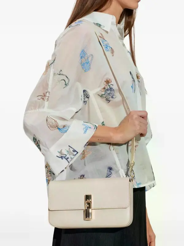 Furla Small Iride Leather Cross Body Bag - Neutrals