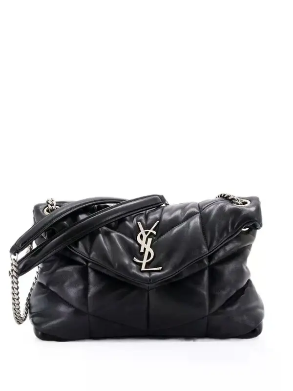Saint Laurent Loulou Puffer Shoulder Bag Quilted Leather Small Crossbody Bag - Black