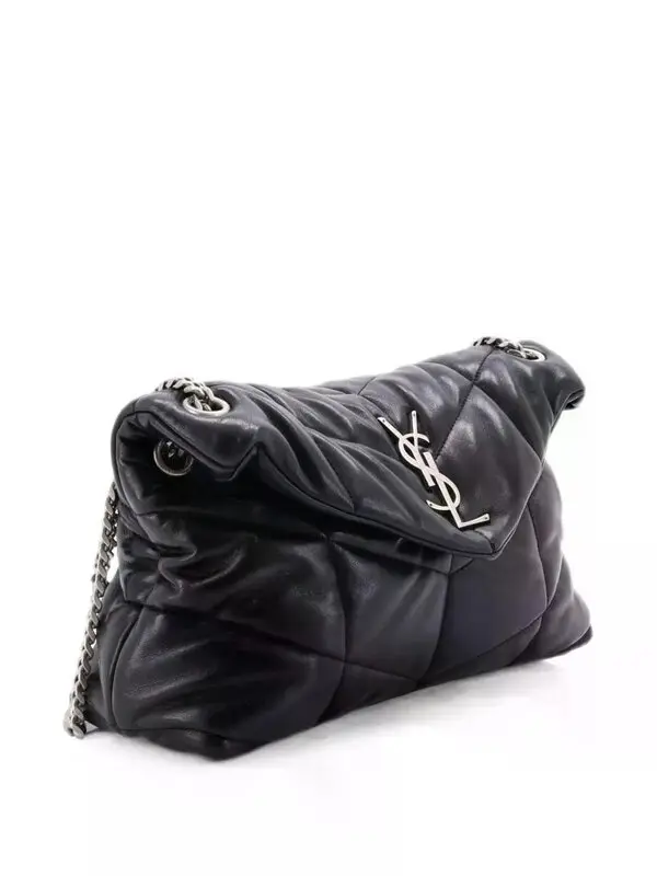 Saint Laurent Loulou Puffer Shoulder Bag Quilted Leather Small Crossbody Bag - Black