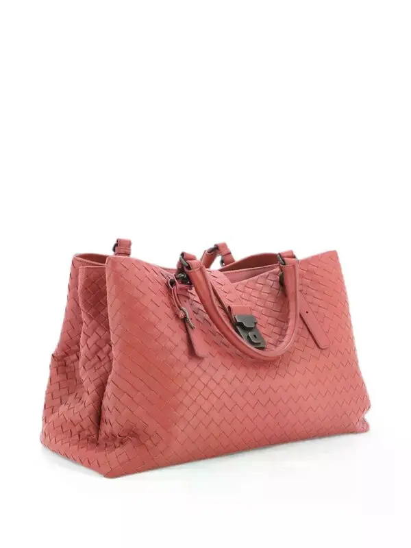Bottega Veneta Roma Intrecciato Nappa Medium Tote Bag - Pink