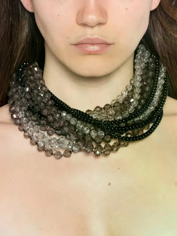 Emporio Armani Multi-strand Beaded Necklace - Black