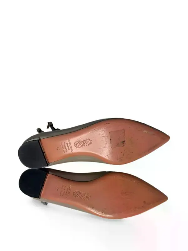 AQUAZZURA Pointed-toe Lace-up Ballet Flats