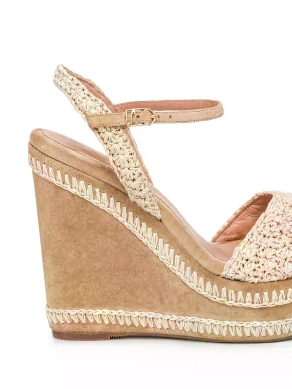 Santoni Crochet Wedge Sandals