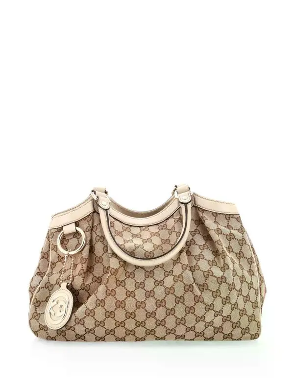 Gucci Sukey Gg Canvas With Leather Medium Tote Bag - Neutrals