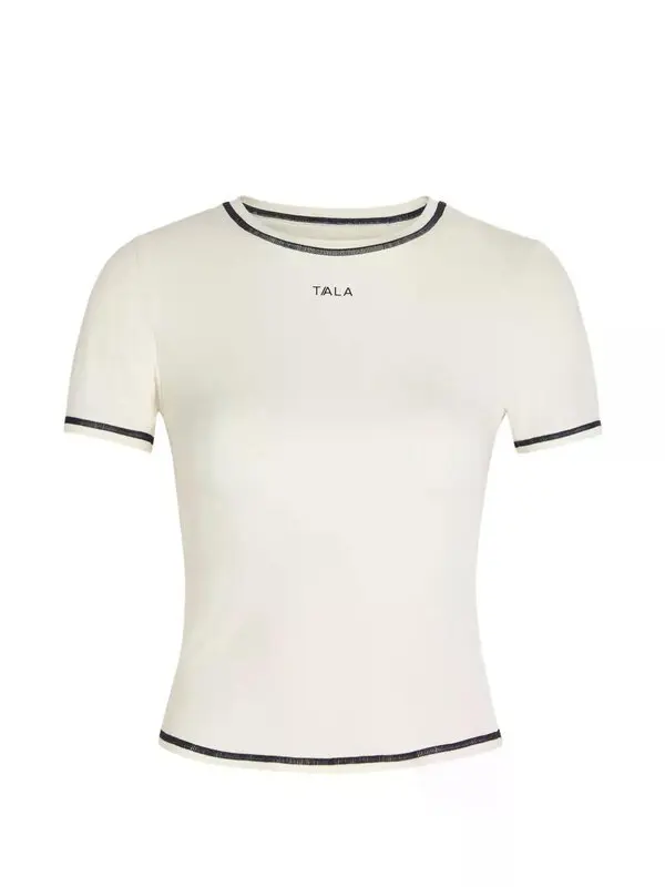 TALA Contrast-stitch Logo-print T-shirt - Neutrals