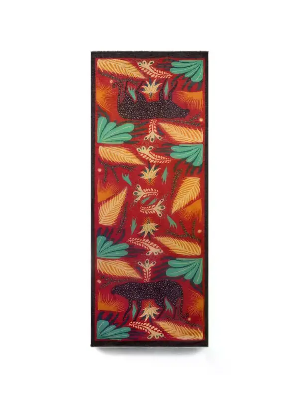 Etro X Tabby Booth Modal-blend Scarf With Placed Print - Red