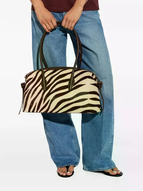 Yuzefi Brioche Duffle Zebra-print Shoulder Bag - Neutrals