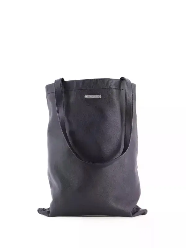 Saint Laurent Bold Leather Tote Bag - Black