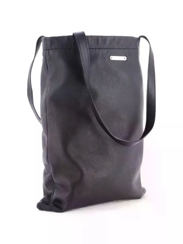 Saint Laurent Bold Leather Tote Bag - Black