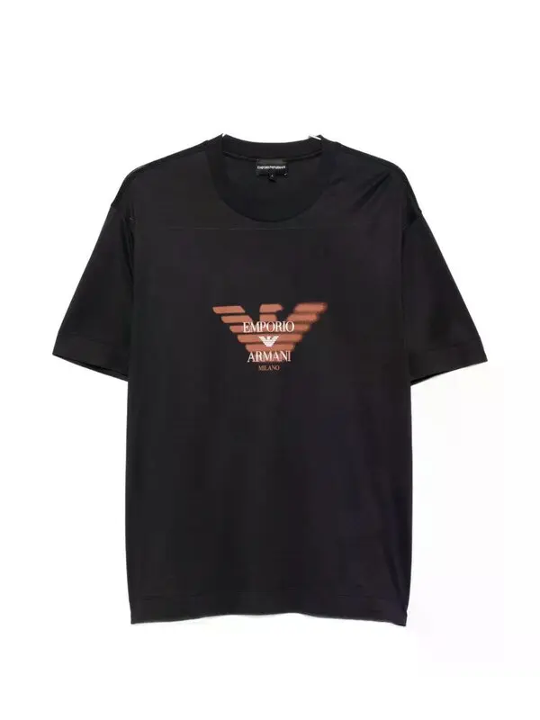 Emporio Armani Logo-print Short-sleeve T-shirt - Black