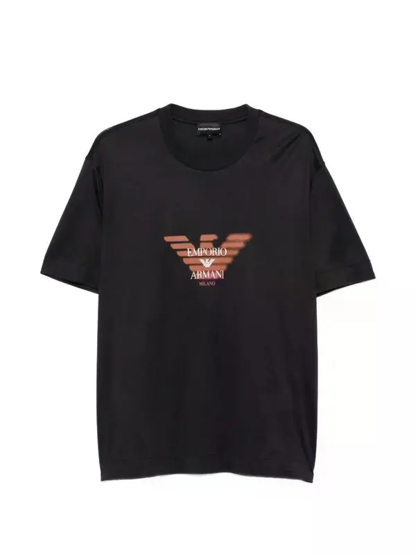 Emporio Armani Logo-print Short-sleeve T-shirt - Black