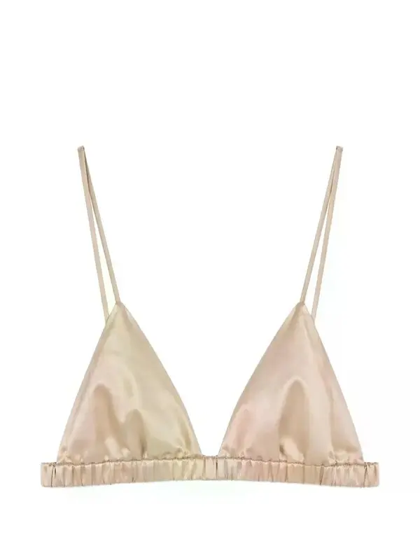 THE FRANKIE SHOP Nina Satin-finish Triangle Bralette - Neutrals