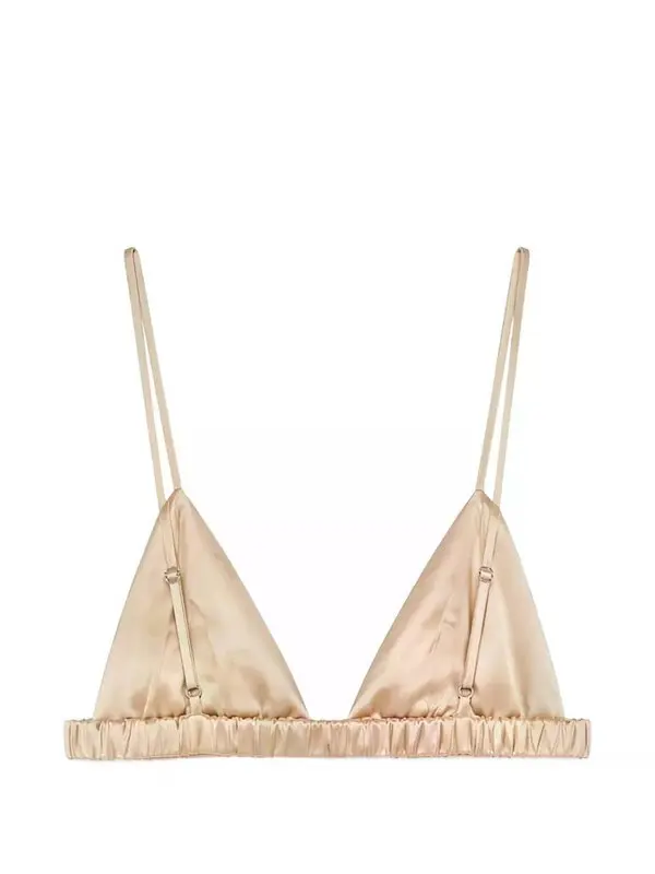 THE FRANKIE SHOP Nina Satin-finish Triangle Bralette - Neutrals