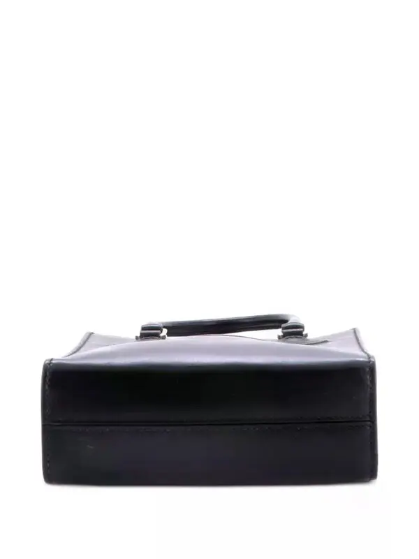 Prada Logo Drill Leather Mini Crossbody Bag - Black