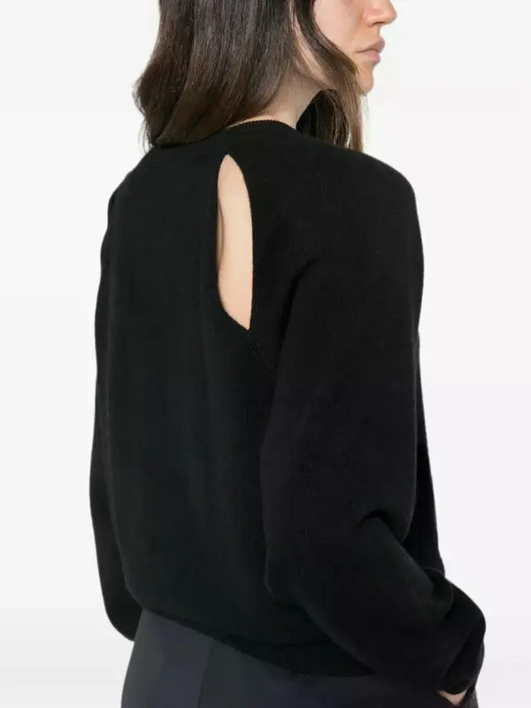 LISA YANG Cambrie Cut-out Raglan-sleeve Sweater - Black