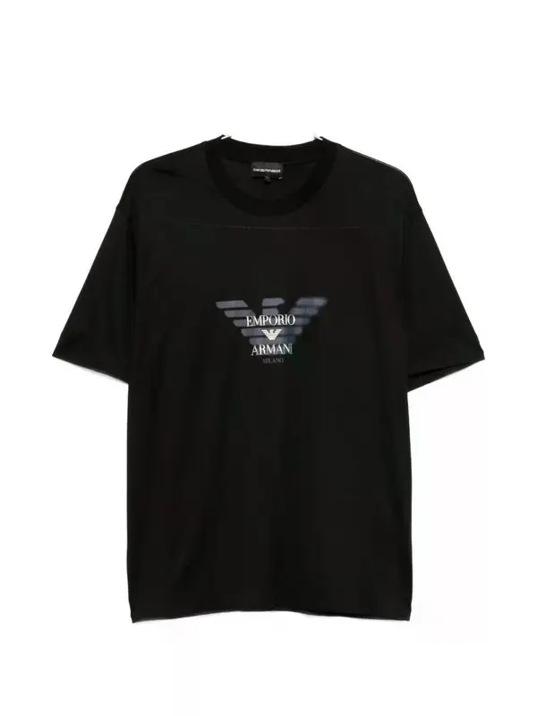 Emporio Armani Logo-print Crew-neck T-shirt - Black