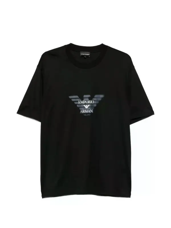 Emporio Armani Logo-print Crew-neck T-shirt - Black