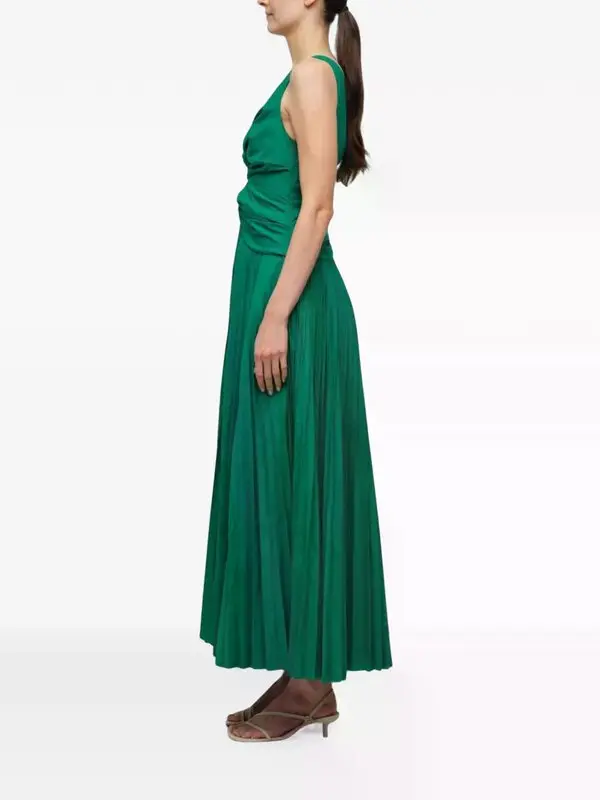 Simkhai Vivienne Cutout Pleated Maxi Dress - Green