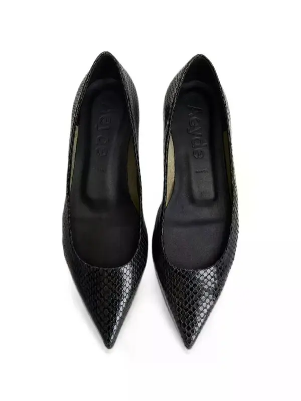 AeydĒ Cassy Mini Snakeskin-effect Ballet Flats