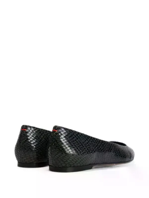 AeydĒ Cassy Mini Snakeskin-effect Ballet Flats
