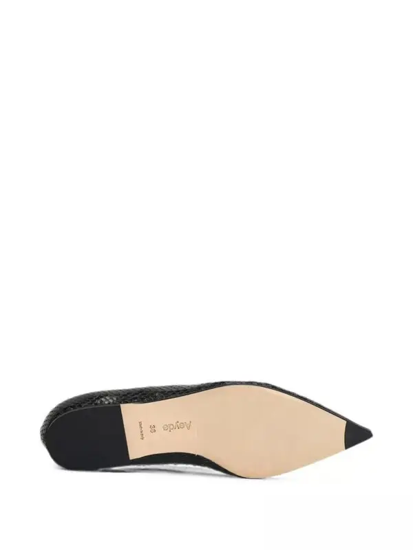 AeydĒ Cassy Mini Snakeskin-effect Ballet Flats