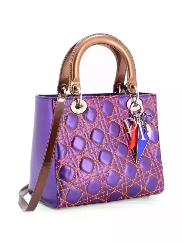 Dior Lady Leather Satchel - Purple