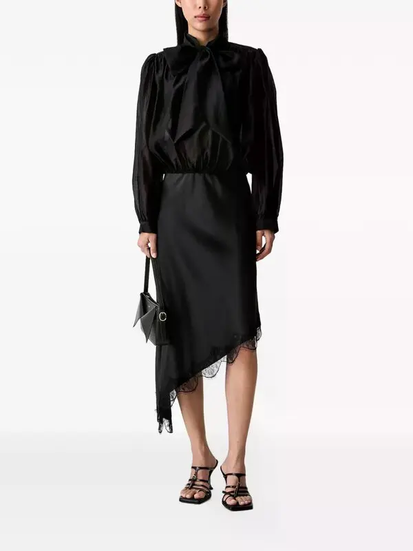 VICOLO Sheer Pussy-bow Blouse