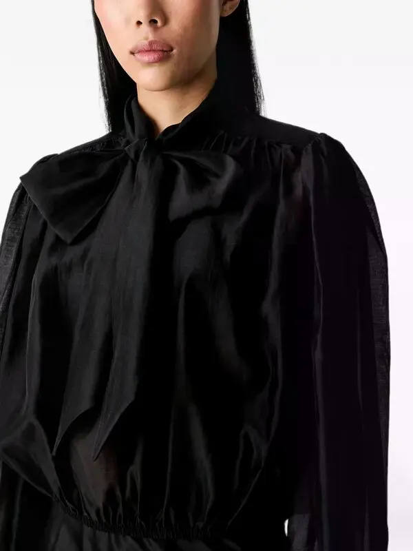 VICOLO Sheer Pussy-bow Blouse