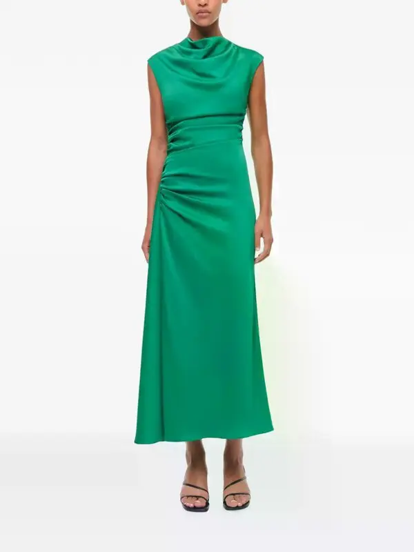 Simkhai Melaney Draped-satin Maxi Dress - Green