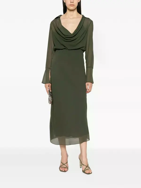 Patrizia Pepe Long Sleeve Cowl Neck Dress