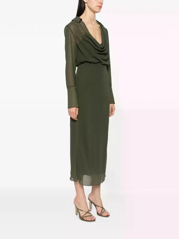 Patrizia Pepe Long Sleeve Cowl Neck Dress