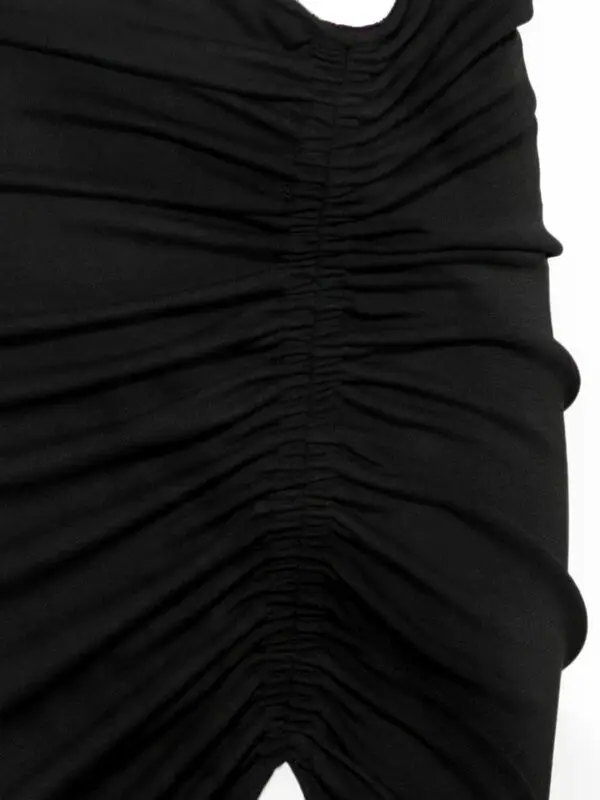 Patrizia Pepe Ruched Asymmetric Skirt - Black