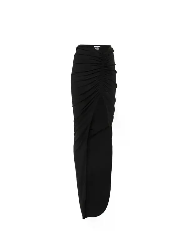 Patrizia Pepe Ruched Asymmetric Skirt - Black