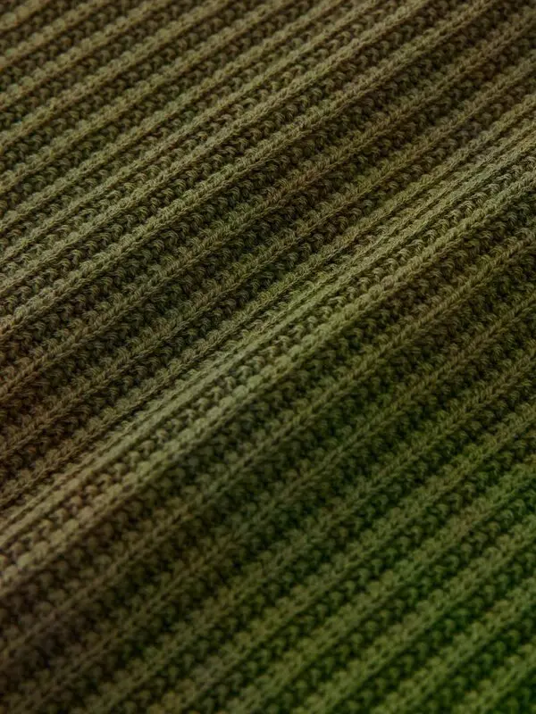 Studio Nicholson Isos Ribbed Cotton Scarf - Green