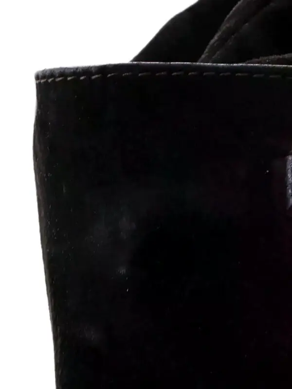 Gucci Vintage Bamboo Suede Medium Backpack - Black