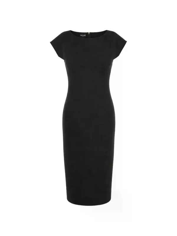 Giorgio Armani Cap-sleeve Rear-slit Misi Dress - Black