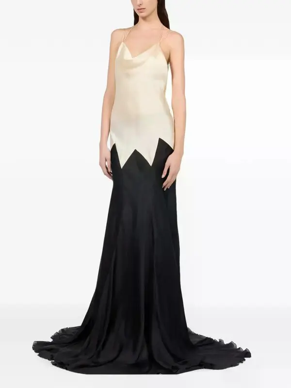 Roberto Cavalli Two-tone Slip Maxi Dress