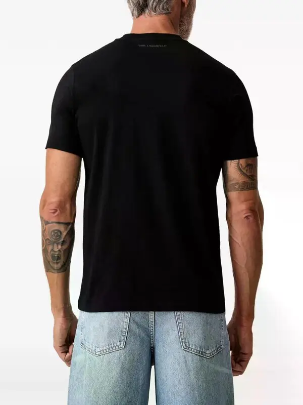Karl Lagerfeld Logo-patch Crew-neck T-shirt - Black
