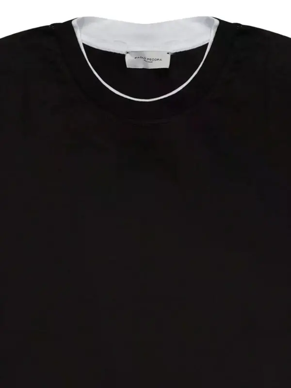 PAOLO PECORA Layered-effect Cotton T-shirt - Black