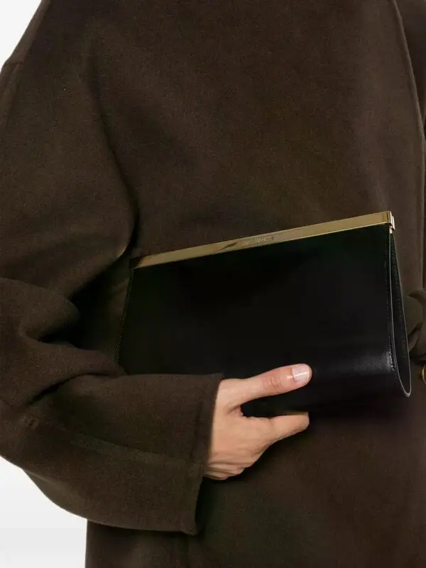 Alberta Ferretti Logo-engraved Clutch Bag - Black