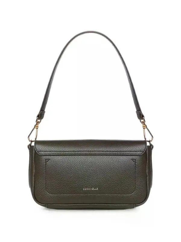 COCCINELLE Grainy Leather Shoulder Bag With Twist-lock Fastening - Brown