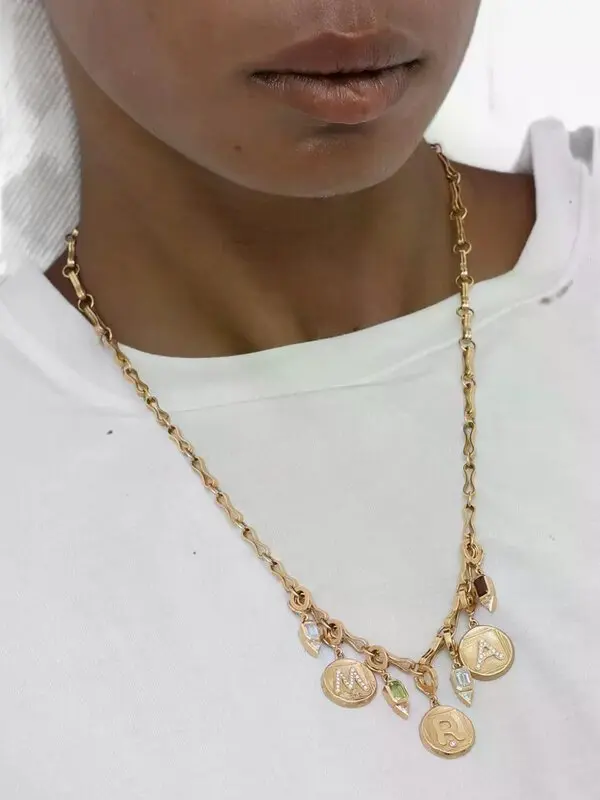 AZLEE Diamond Initial Pendant - Gold